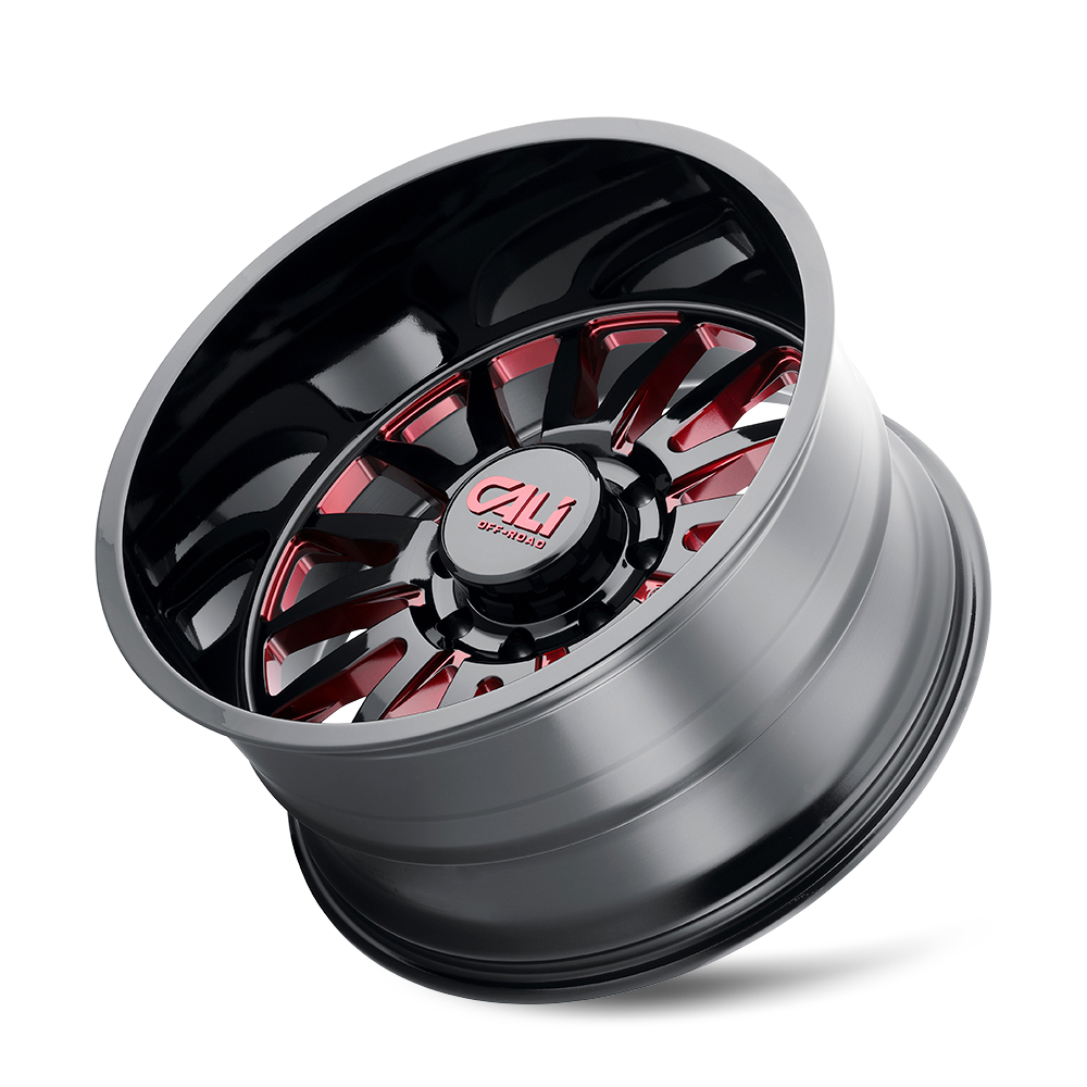 CALI OFF-ROAD SUMMIT GLOSS BLACK MILLED PRISM RED | 20x10 | 5x139.7 ...